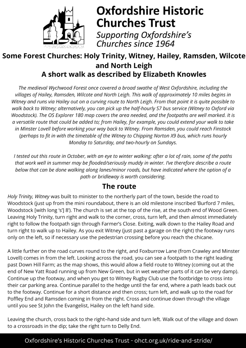 Some Forest Churches: Holy Trinity, Witney, Hailey, Ramsden, Wilcote ...