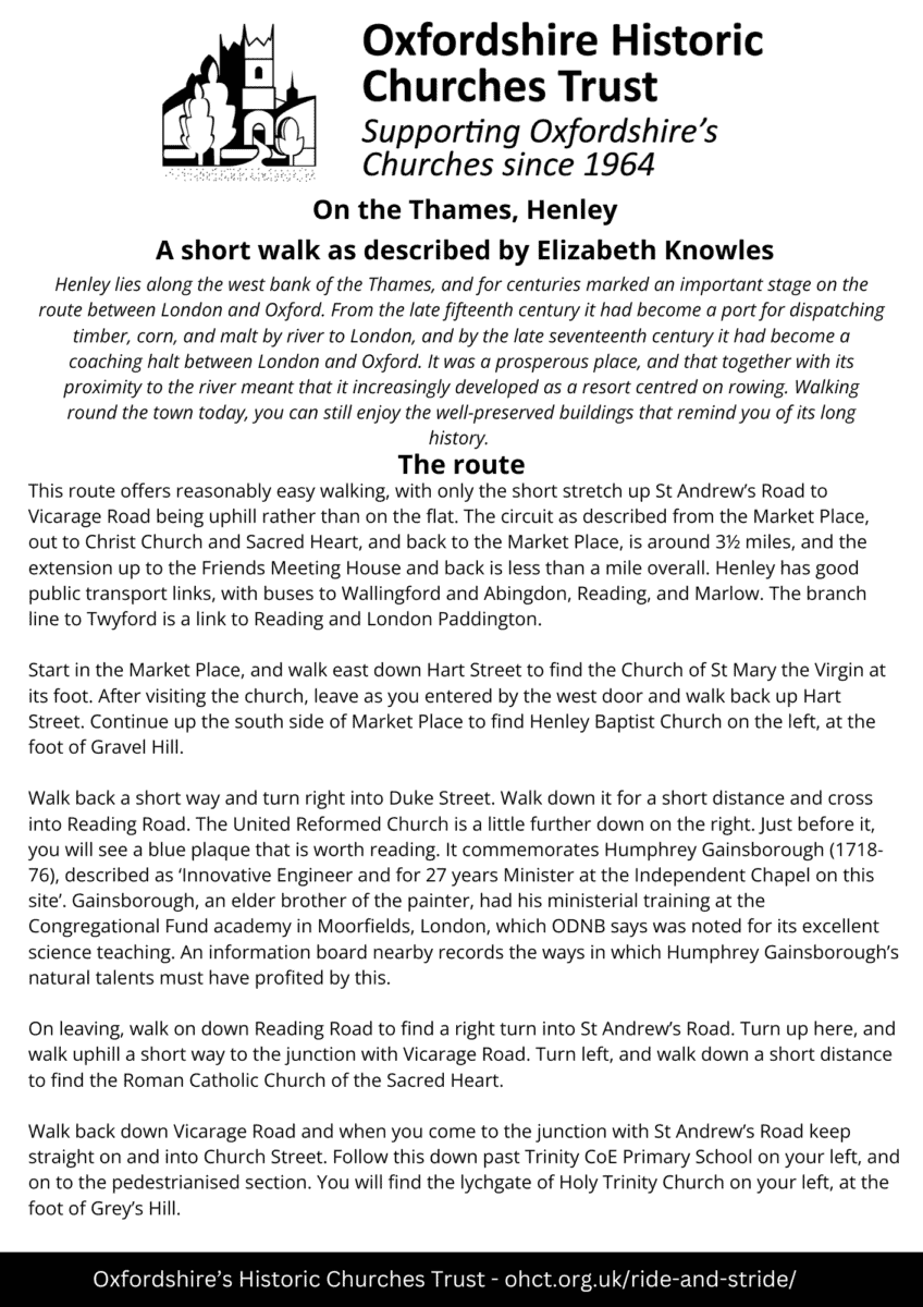 On the Thames, Henley - Oxfordshire Historic Churches Trust